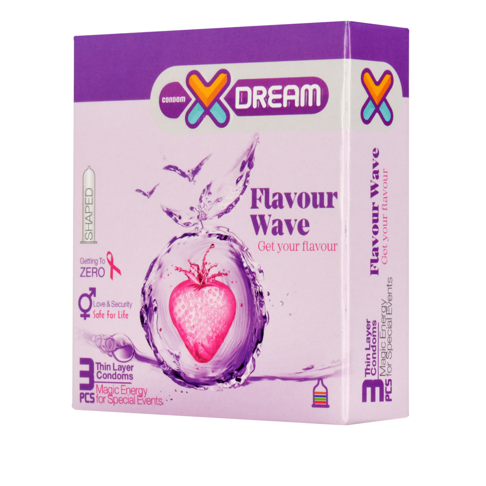 قیمت و خرید کاندوم میوه ای ایکس دریم مدل XDream Flavour Wave بسته 3 عددی | پاورخان